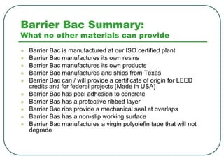 Barrier Bac Primer for Design Pros | PPT