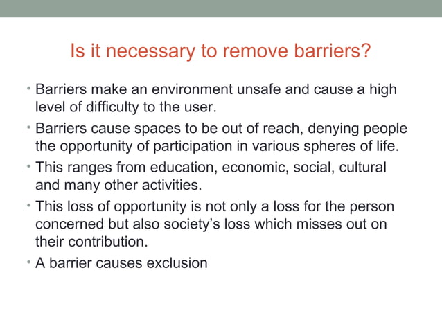 Barrier free environment | PPT | Special Needs Kids | Parenting