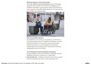 Barrier Free Environment | Accessibility For Disabled | PDF