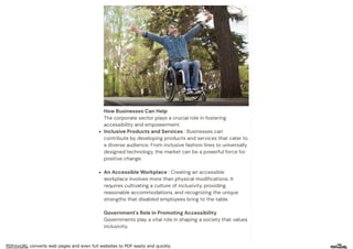 Barrier Free Environment | Accessibility For Disabled | PDF