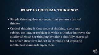 Barrier in critical thinking by mubashir imtiaz | PPTX