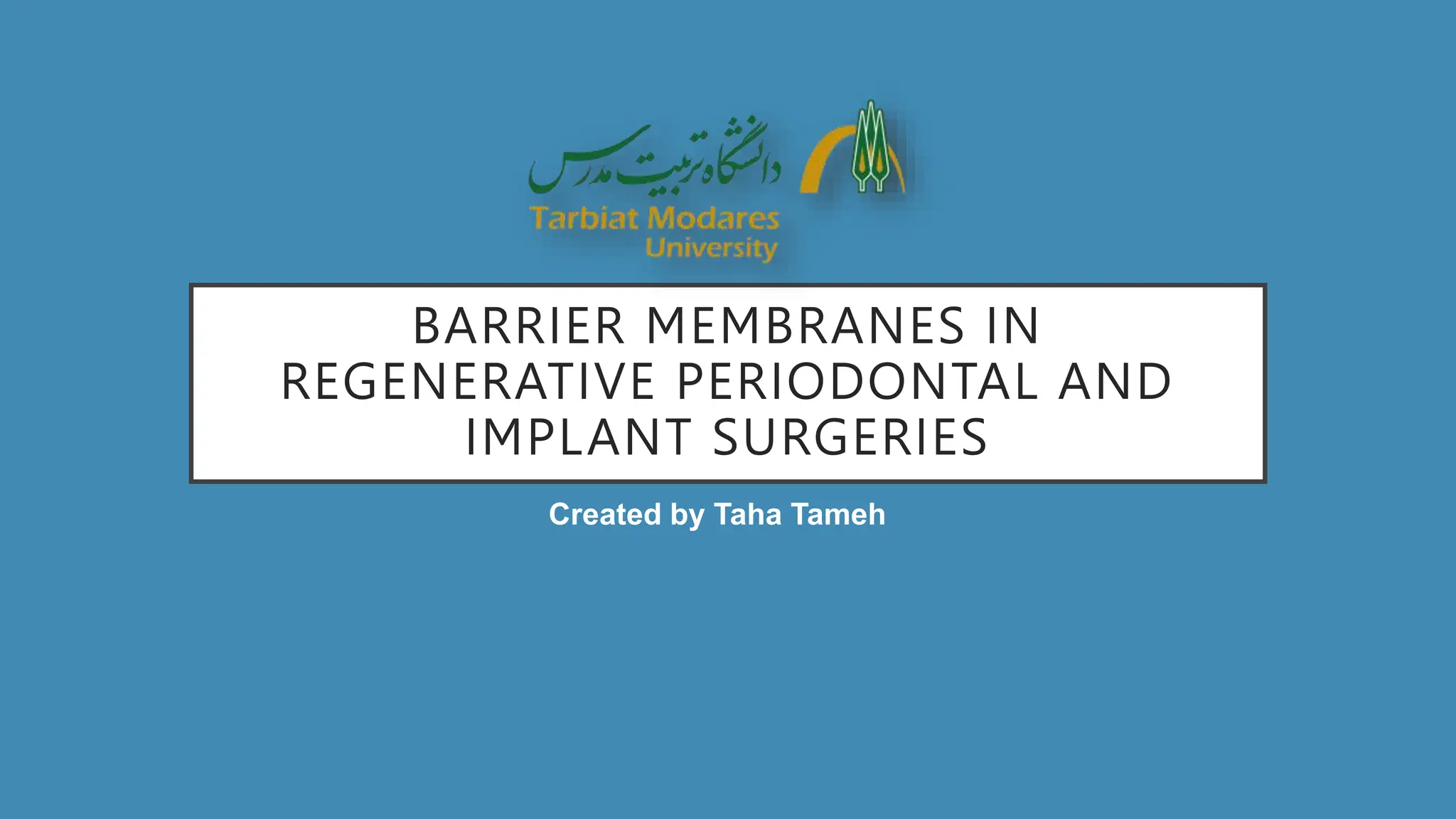 Barrier membranes in regenerative periodontal and implant surgeries.pptx