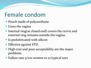 Barrier methods for Contraception | PPTX