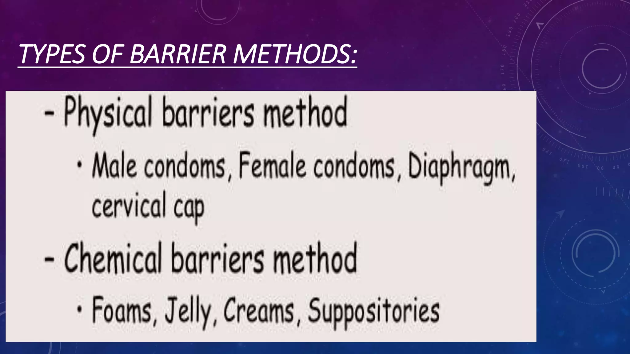 Barrier methods of contraceptive | PPTX