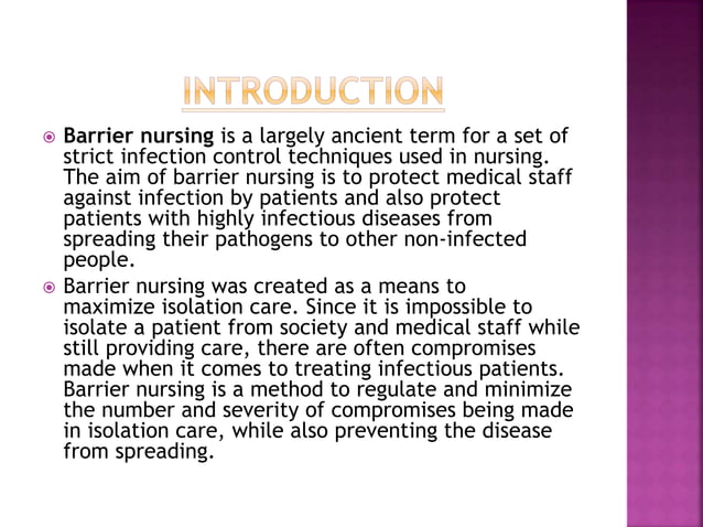 BARRIER NURSING.pptx | First Aid | Injuries