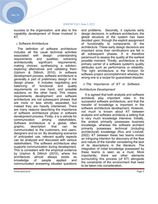 BARRIERS SURROUNDING KNOWLEDGE TRANSFER IN NON-COLLOCATED SOFTWARE ARCHITECTURE DEVELOPMENT | PDF