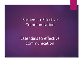 Barriers in Communication process | PPTX