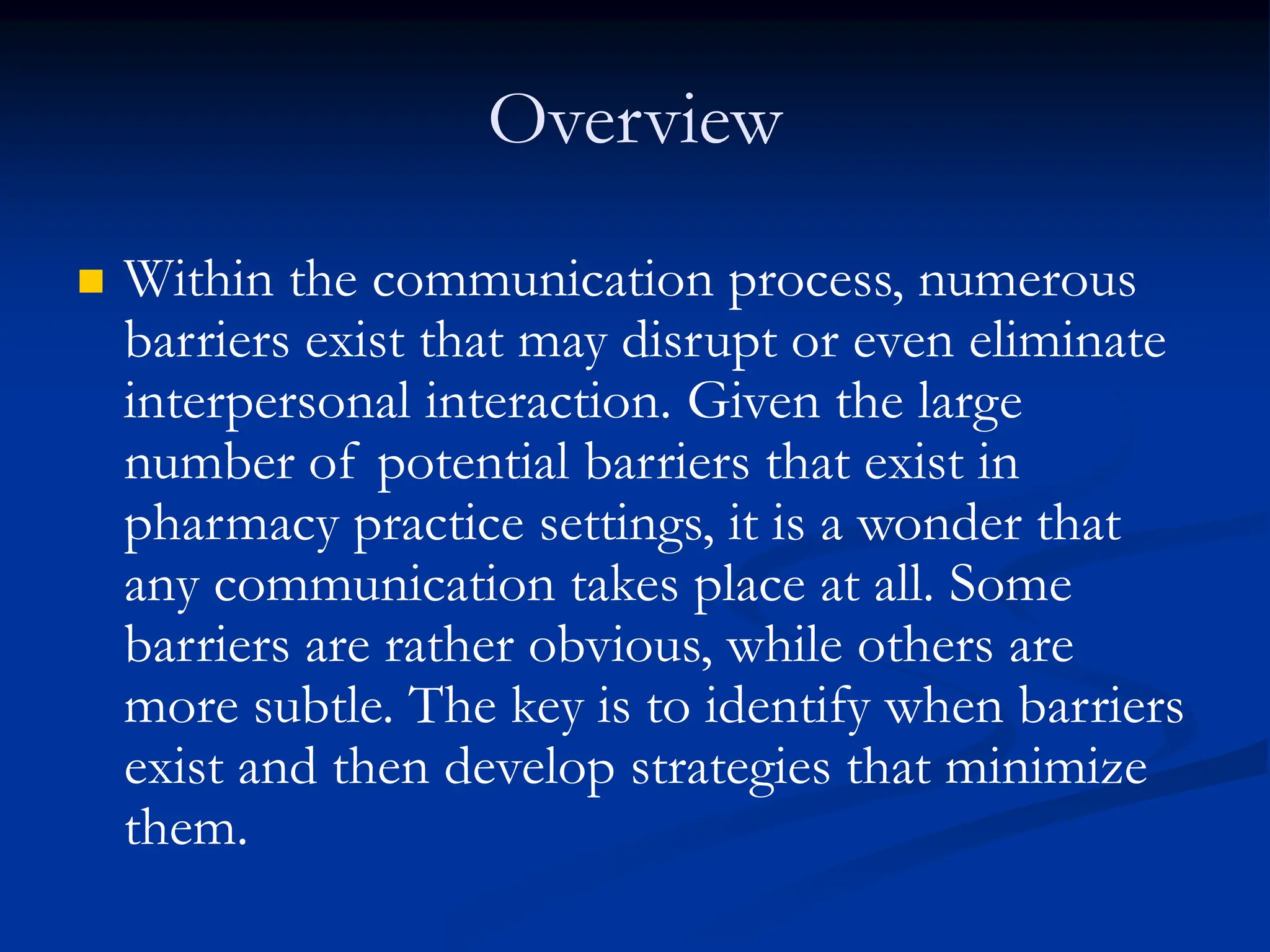 Communication barriers with pharmacistppt | PPT
