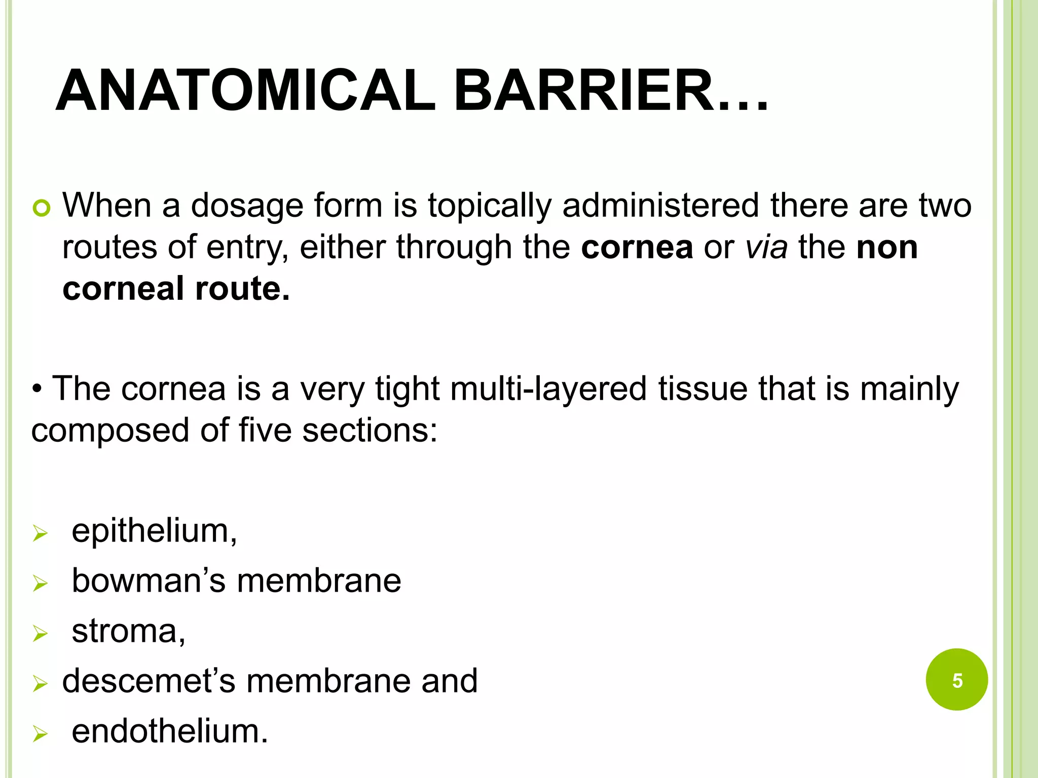 Barriers and routes of occular drug delivery system | PPTX