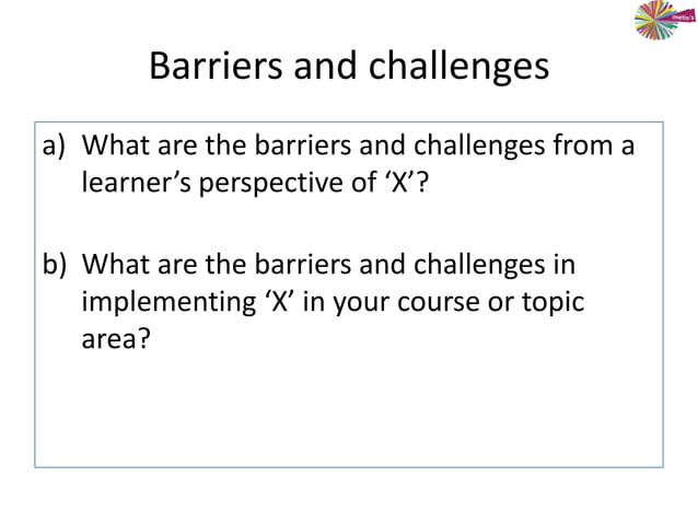 Barriers and challenges | PPT