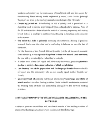 BARRIERS TO EXCLUSIVE BREASTFEEDING AND STRATEGIES TO IMPROVE THE ...