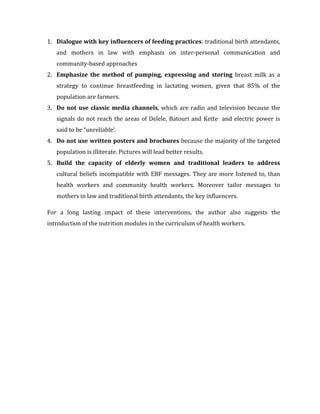 BARRIERS TO EXCLUSIVE BREASTFEEDING AND STRATEGIES TO IMPROVE THE ...