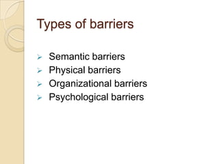 Barriers in communication | PPTX | Internet for Beginners | Internet