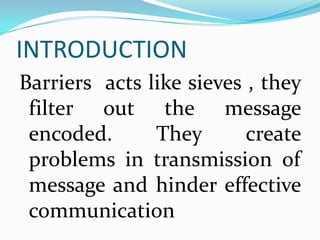 Barriers in communication | PPTX | Web Conferencing | Computer Software and Applications
