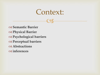 Barriers in effective communication. | PPTX