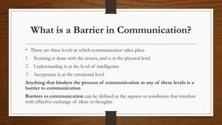 Barriers in the communication process with possible solutions | PPTX