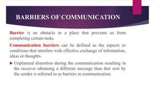 Barriers of communication | PPTX