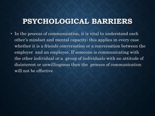 Barriers of communication | PPTX