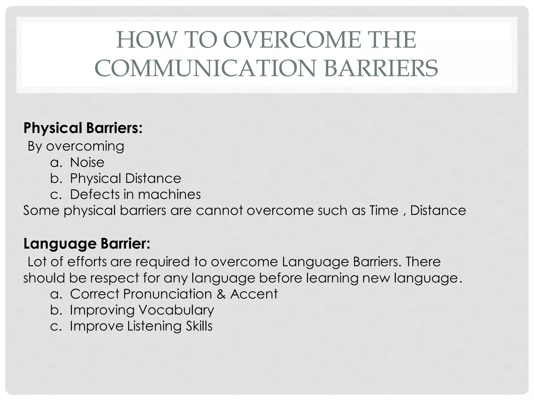 Barriers of communication | PDF