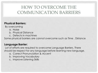 Barriers of communication | PPT