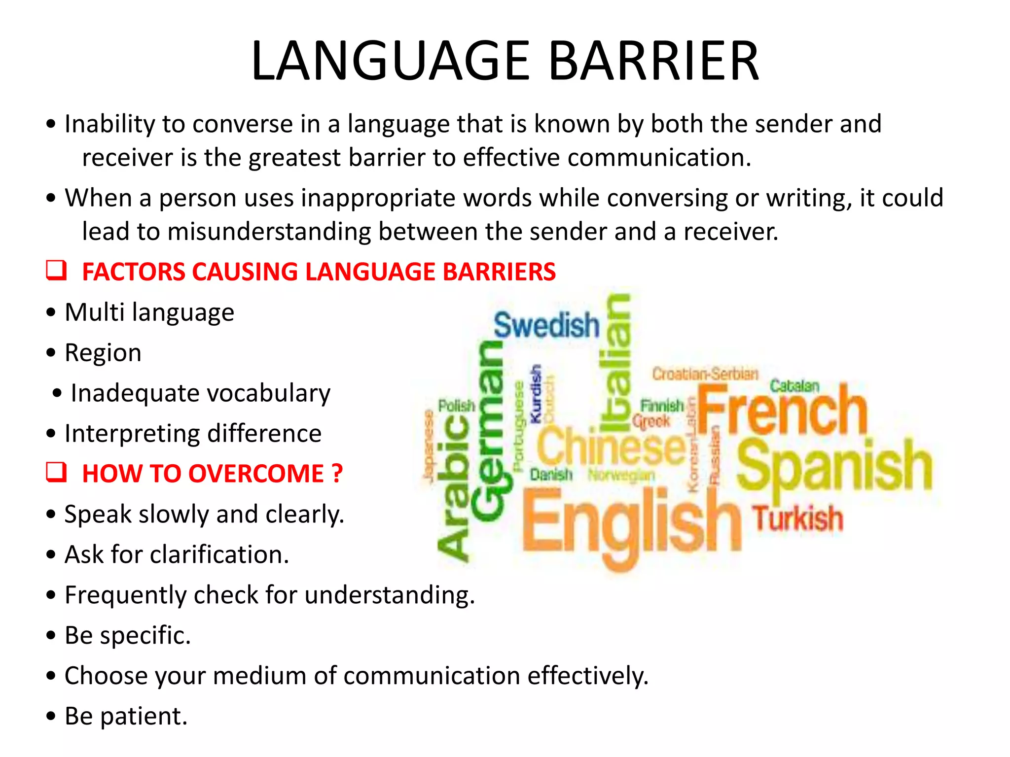 Barriers of communication; B.Pharmacy 1 semester | PPTX