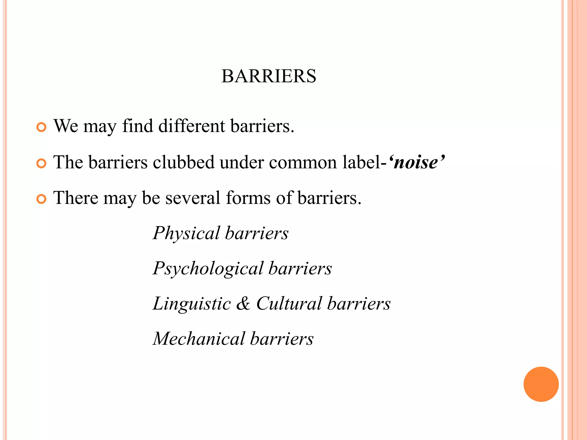Barriers of communication ppt | PPTX