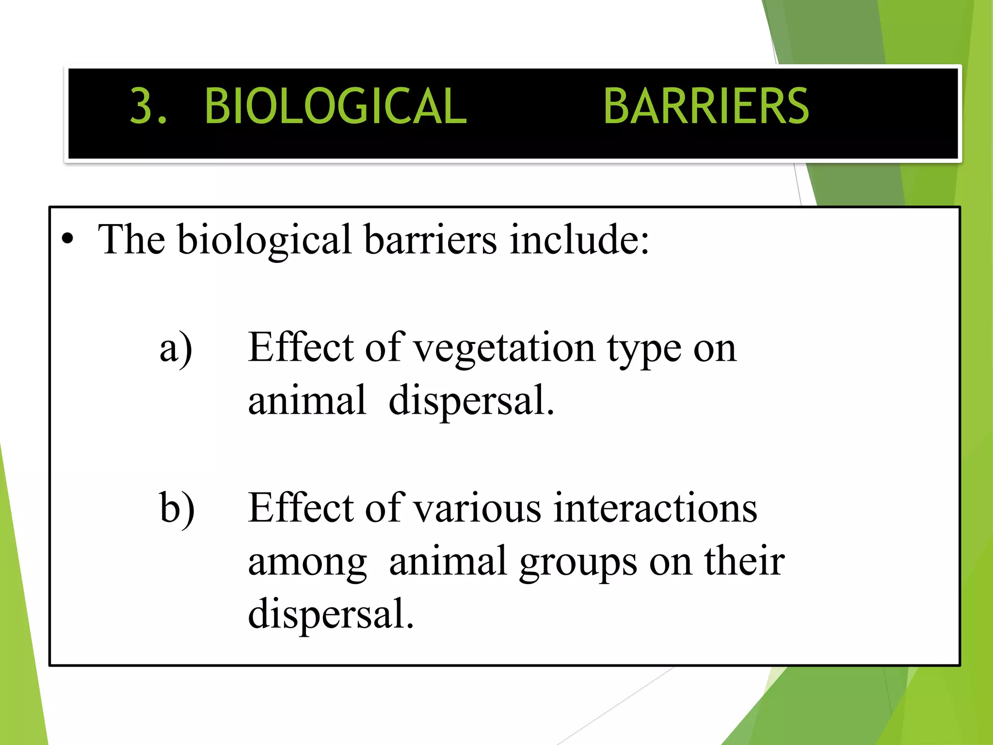 Barriers of dispersal | PPTX