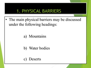Barriers of dispersal | PPTX
