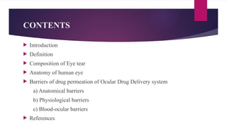 Barriers of Ocular drug delivery system.pptx