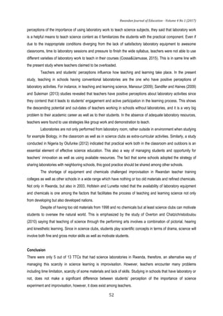 Barriers of science laboratory activities in rwanda | PDF