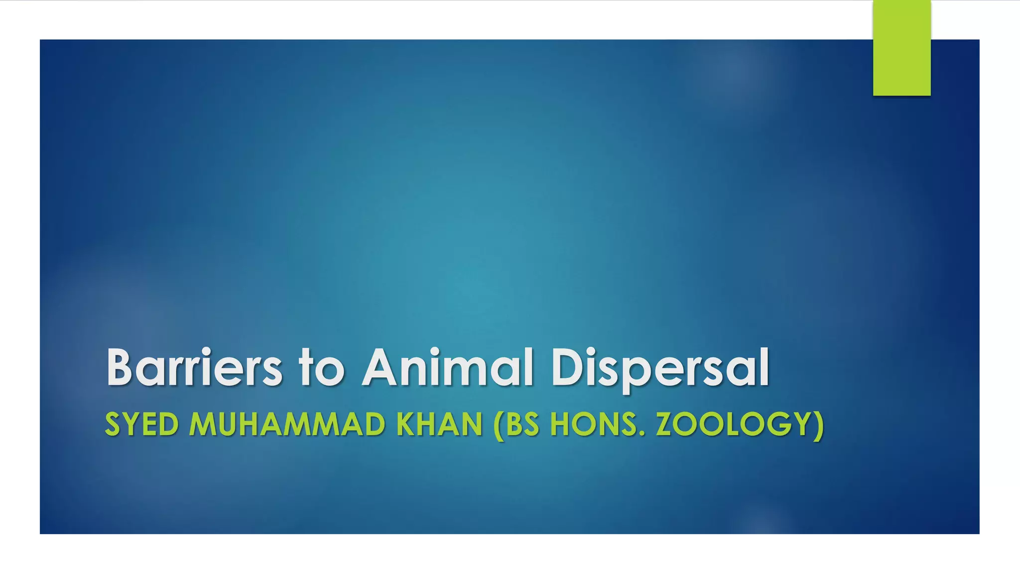 Barriers to Animal Dispersal | PDF