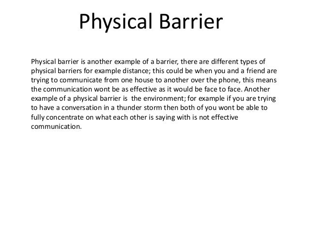 Barriers to communication