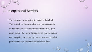 Barriers to communication | PPTX
