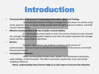 BarriersToCommunication types of Communication | PPTX