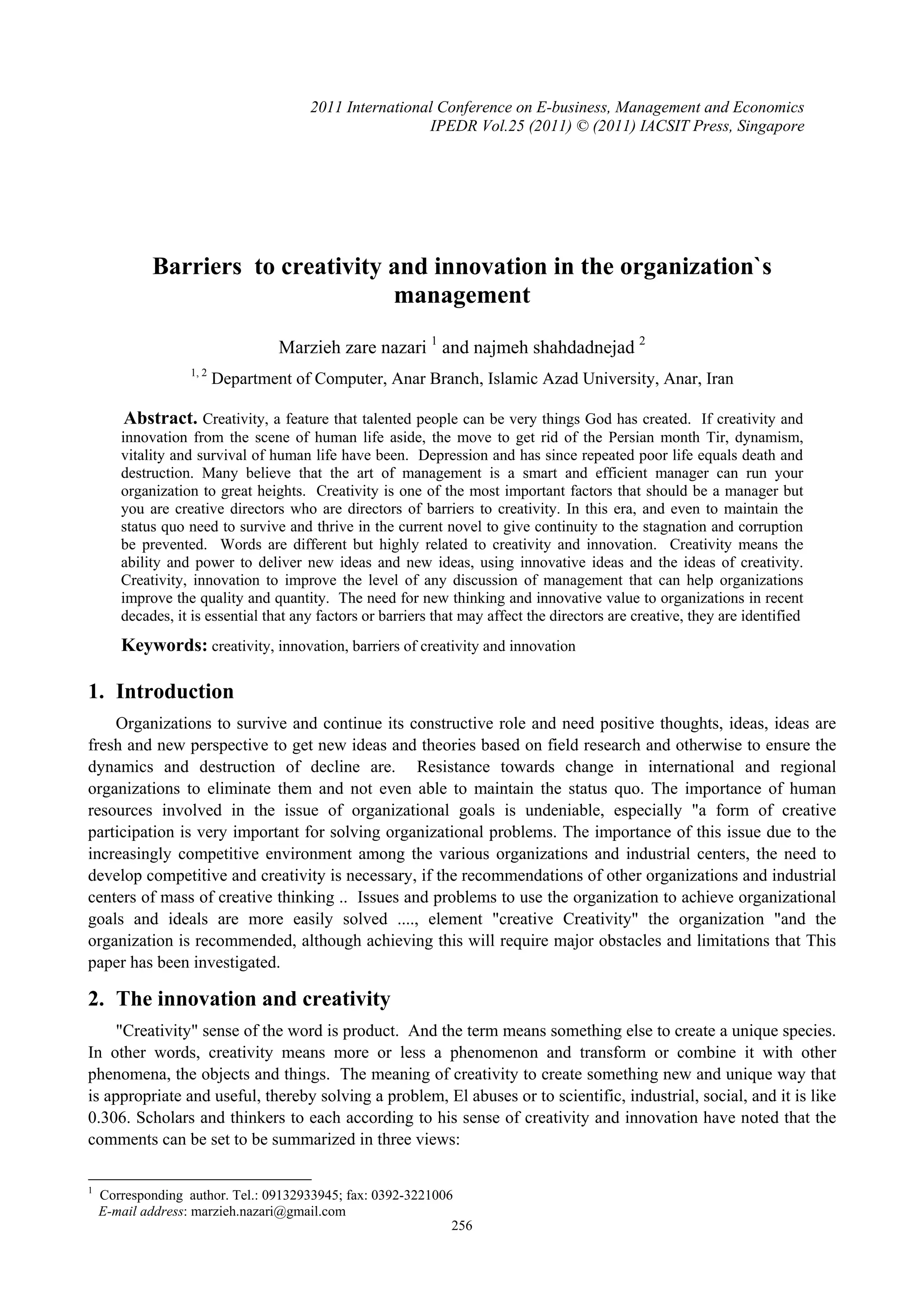 Barriers to creativity | PDF