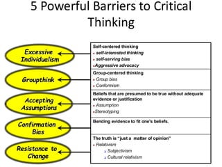 Barriers to Critical thinking - what would Socrates say | PDF