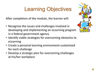 Barriers to eLearning in the Federal Government | PPTX | Adult ...