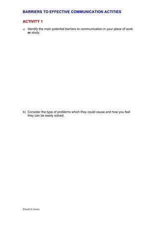 Barriers to effective communication | DOC