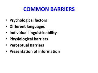 Barriers to effective communication | PPT