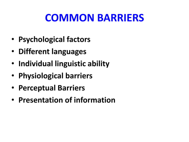 Barriers to effective communication | PPT