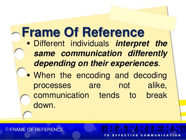 Barriers to effective communication