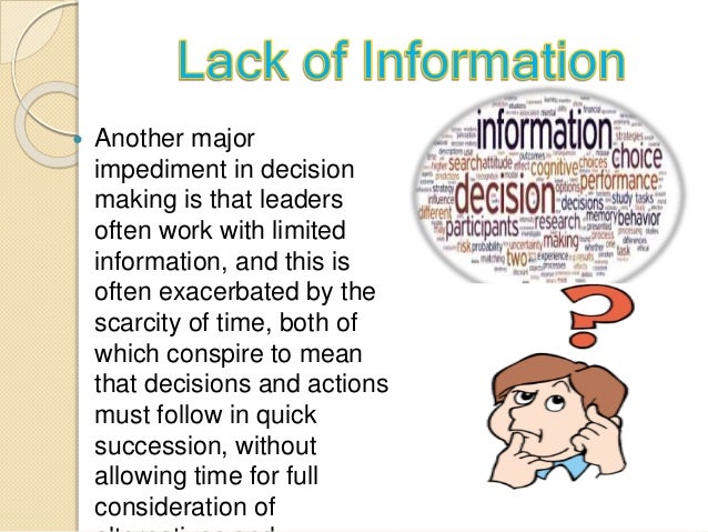 Barriers To Effective Decision Making