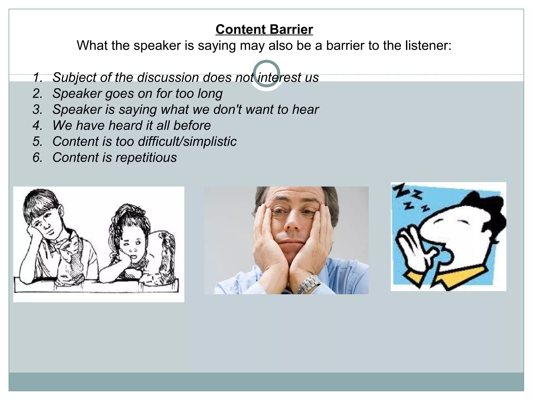 Barriers to effective listening. | PPT