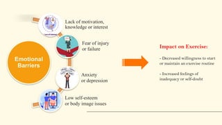 Barriers to excercising and overcoming them | PPTX