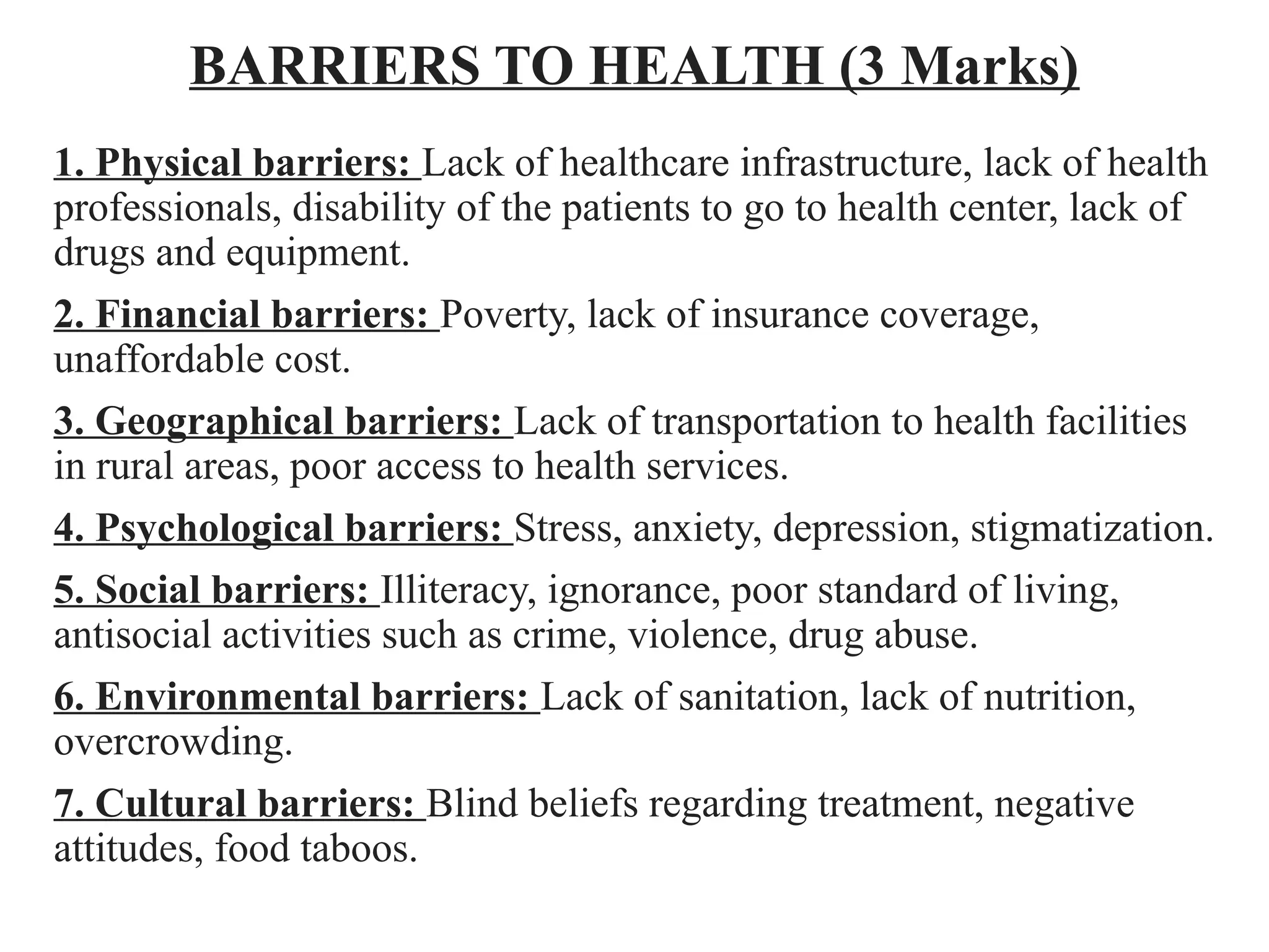 Barriers to good health.pptx by community medicine | PPTX