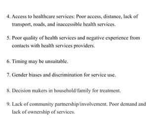 Barriers to good health.pptx by community medicine | PPTX
