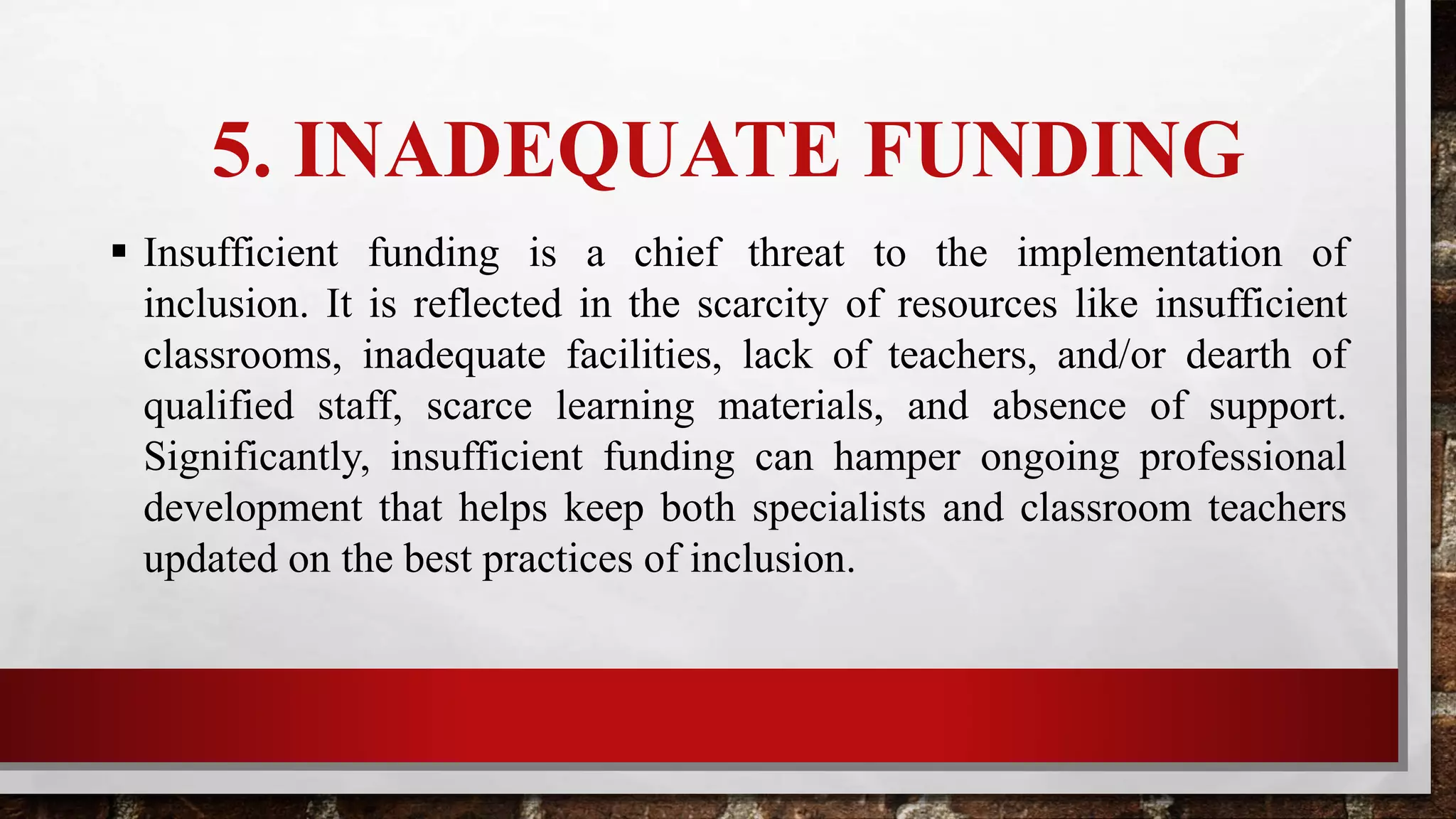 Barriers to inclusive education | PPTX