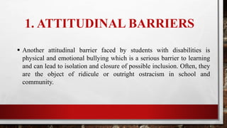 Barriers to inclusive education | PPTX