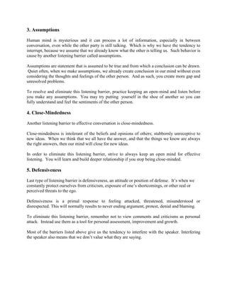 Barriers to listening | DOCX