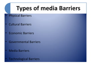 Barriers to media development | PPT
